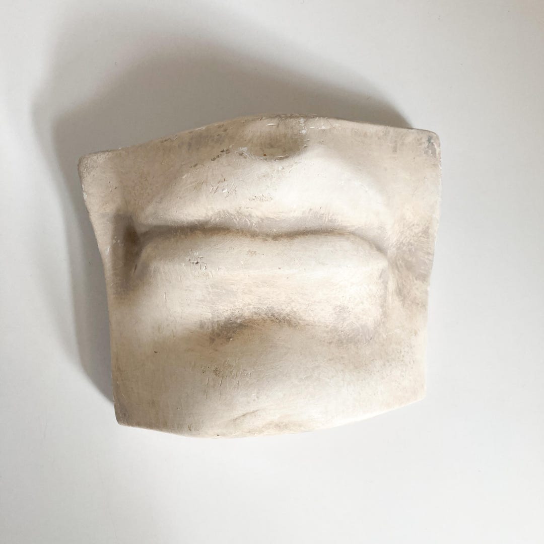 Plaster Michelangelo Mouth of David, Vintage Plaster Mouth of David ...