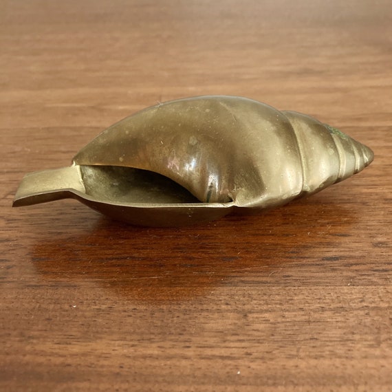 Brass Shell Ashtray Vintage Solid Brass Ashtray Brass Shell - Etsy