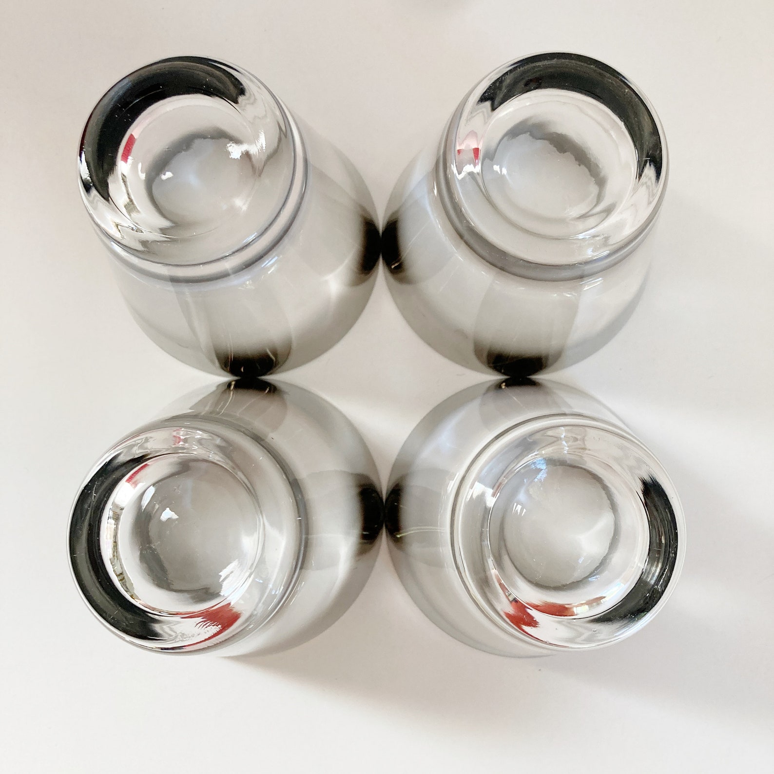 Vitreon Queen's Lusterware Silver Fade Tumbler Glasses: Mid-century ...
