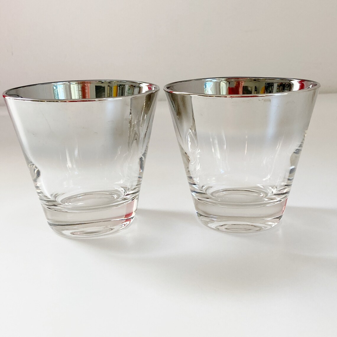 Vitreon Queen's Lusterware Silver Fade Tumbler Glasses: Mid-century ...