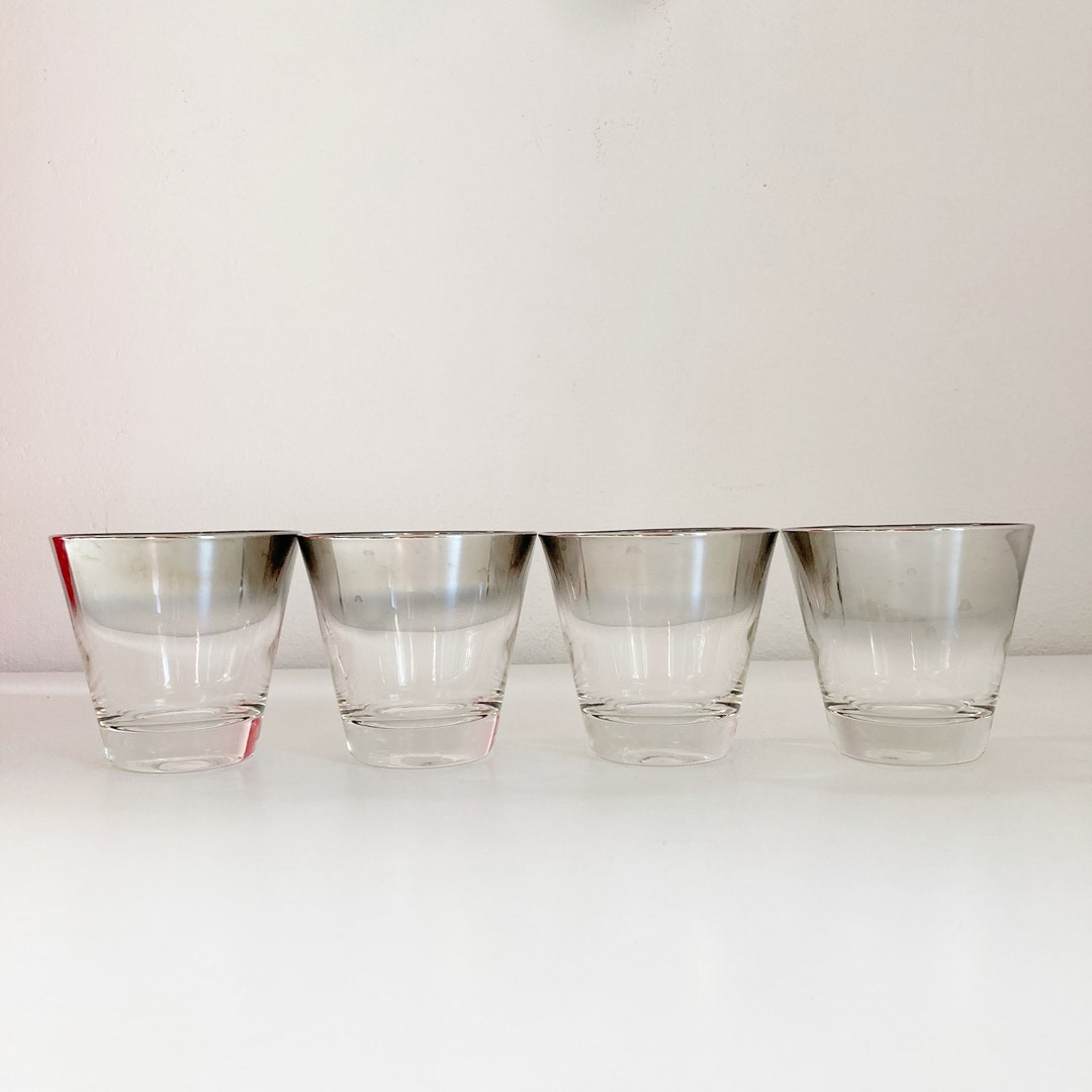 Vitreon Queen's Lusterware Silver Fade Tumbler Glasses: Mid-century ...