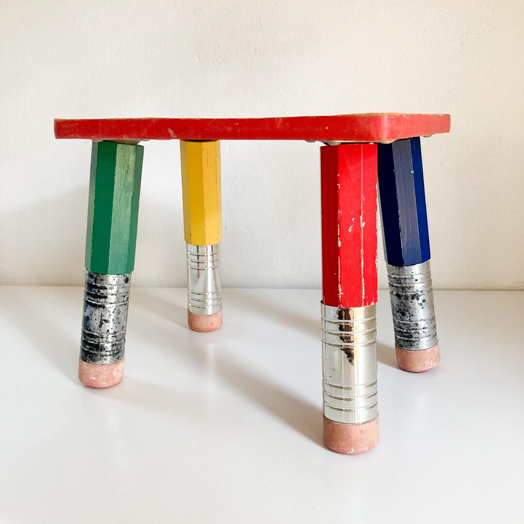Pierre Sala Pencil Stool, Vintage 1980s Pierre Sala Decor, Vintage 80s ...