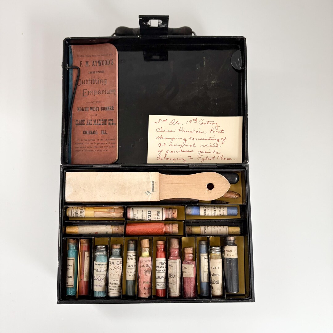 Rare 1800s Antique Bischoff Vitrifiable Powder Pigments for Porcelain ...