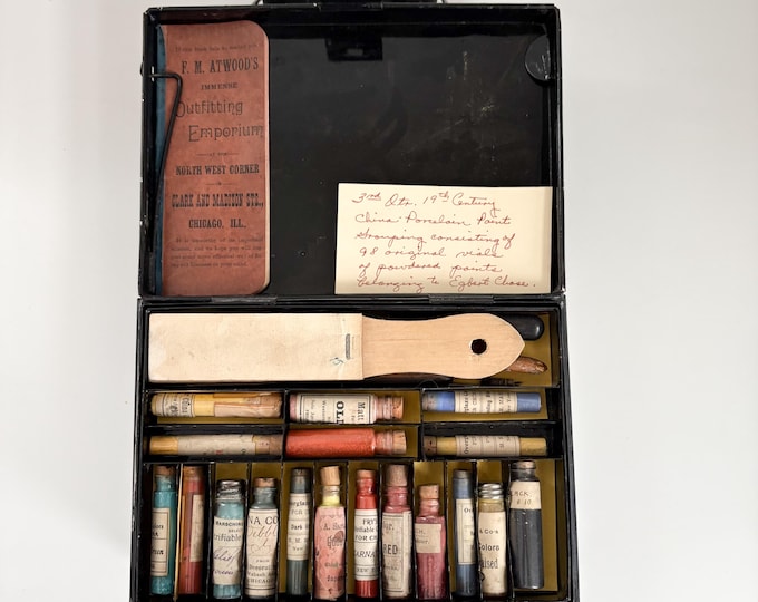 Rare 1800s Antique Bischoff Vitrifiable Powder Pigments for Porcelain ...
