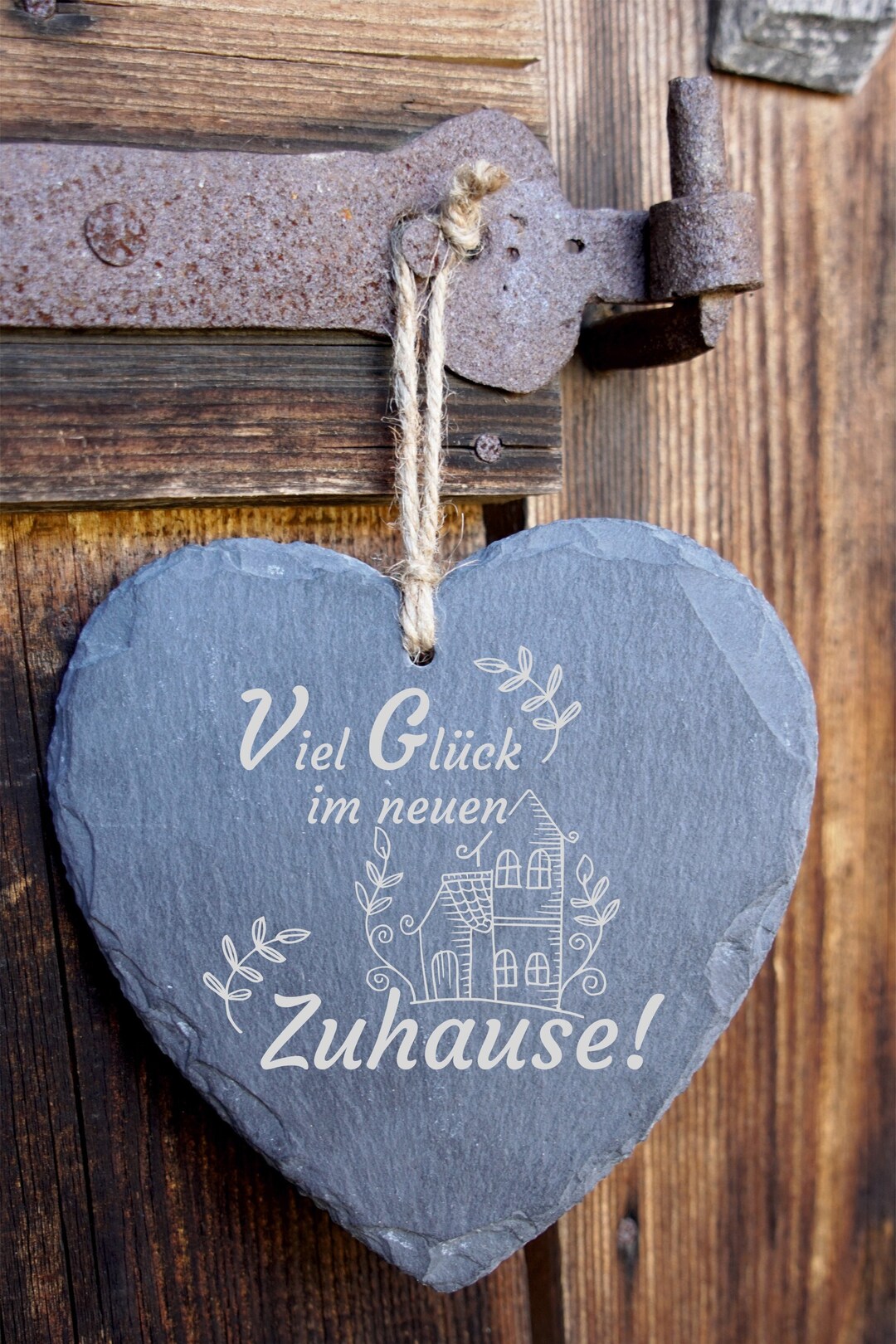 Slate Heart Gift Moving in Entrance Front Door Decoration Birthday ...