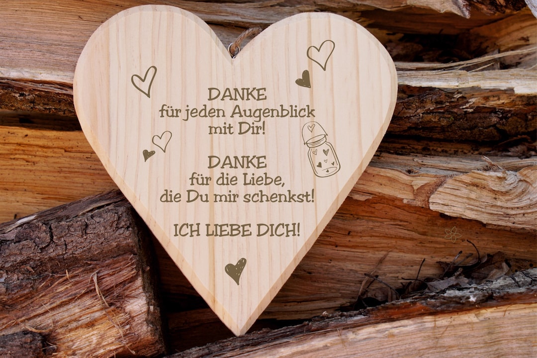Wooden Heart "thank You for Every Moment..." Gift Idea for Valentine's ...