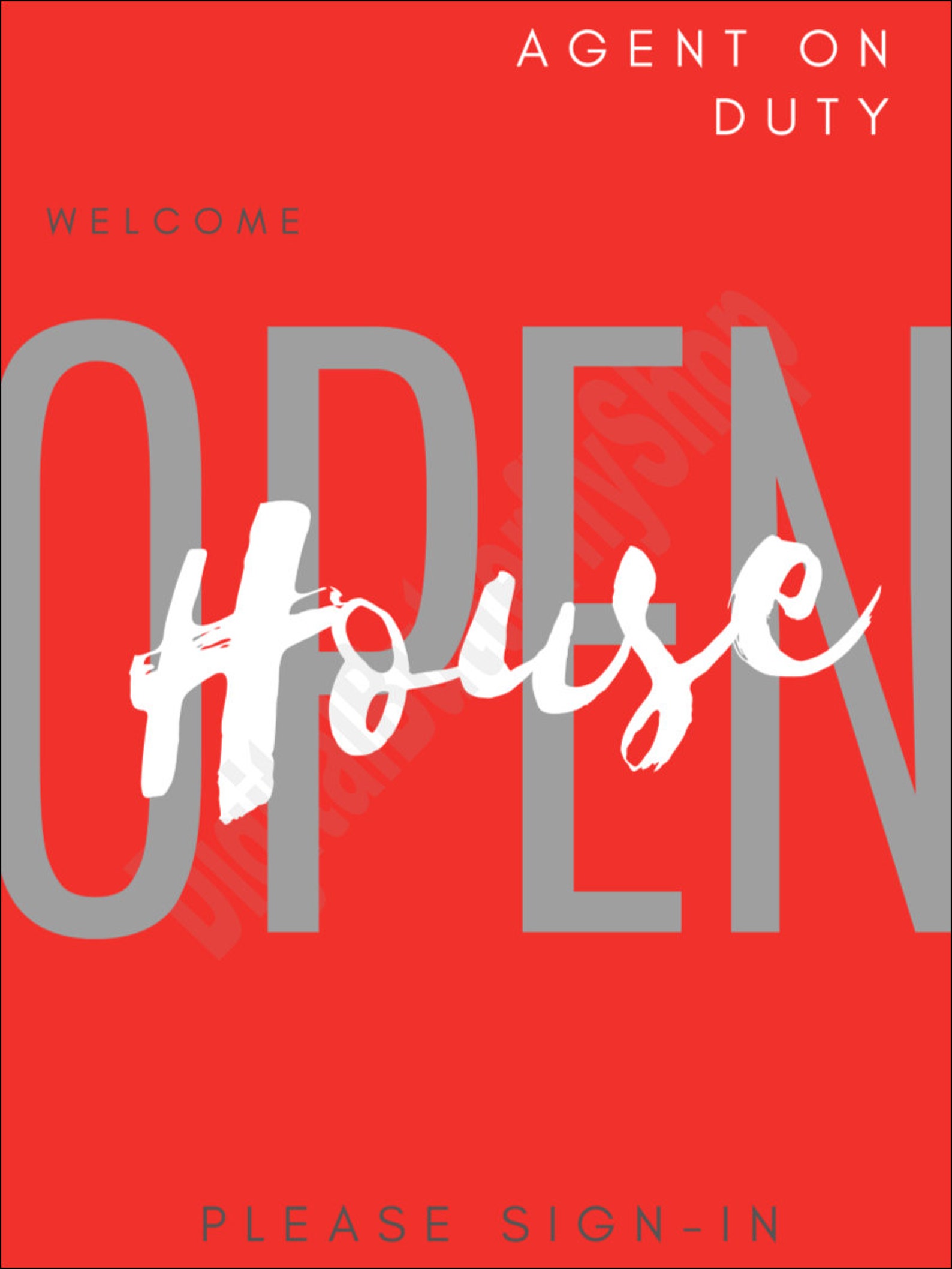 Real Estate Open House Sign, Digital Download, Printable Sign, Realtor ...