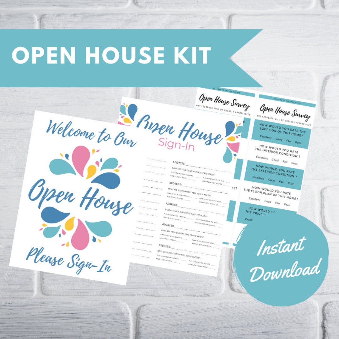 Real Estate Open House Sign, Open House Sign-in, Open House Survey ...