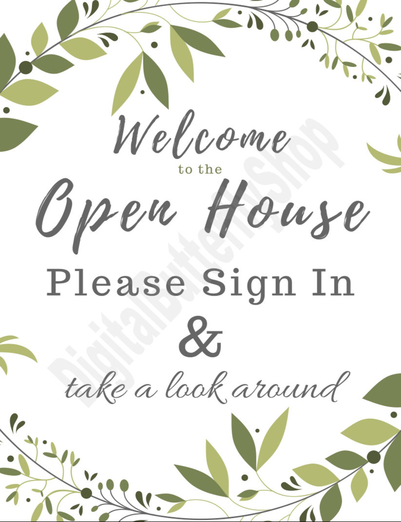 Real Estate Open House Sign, Open House Sign-in, Open House Survey ...