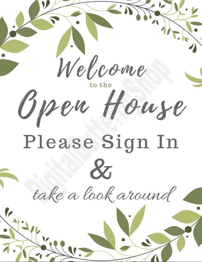 Real Estate Open House Sign, Open House Sign-in, Open House Survey ...