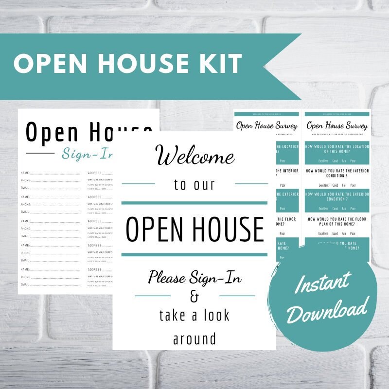 Real Estate Open House Sign, Open House Sign-in, Open House Survey ...