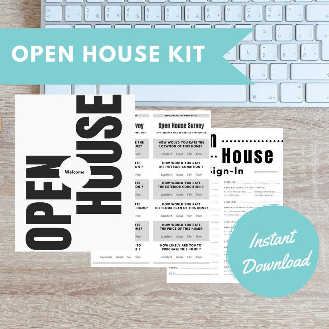 Real Estate Open House Sign, Open House Sign-in, Open House Survey ...