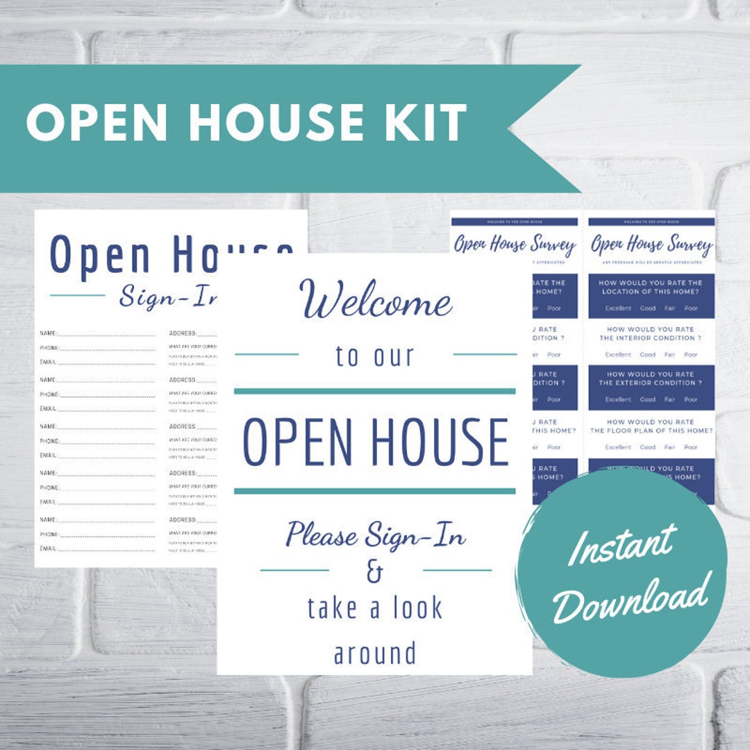 Real Estate Open House Sign, Open House Sign-in, Open House Survey ...