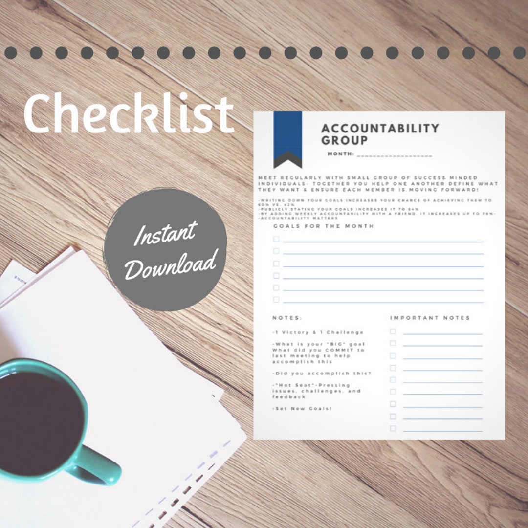 Real Estate Checklist * Accountability Group * Digital Download * - Etsy