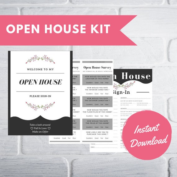 Real Estate Open House Sign Open House Sign-in Open House | Etsy