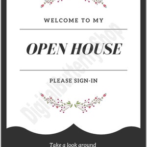 Real Estate Open House Sign, Open House Sign-in, Open House Survey ...