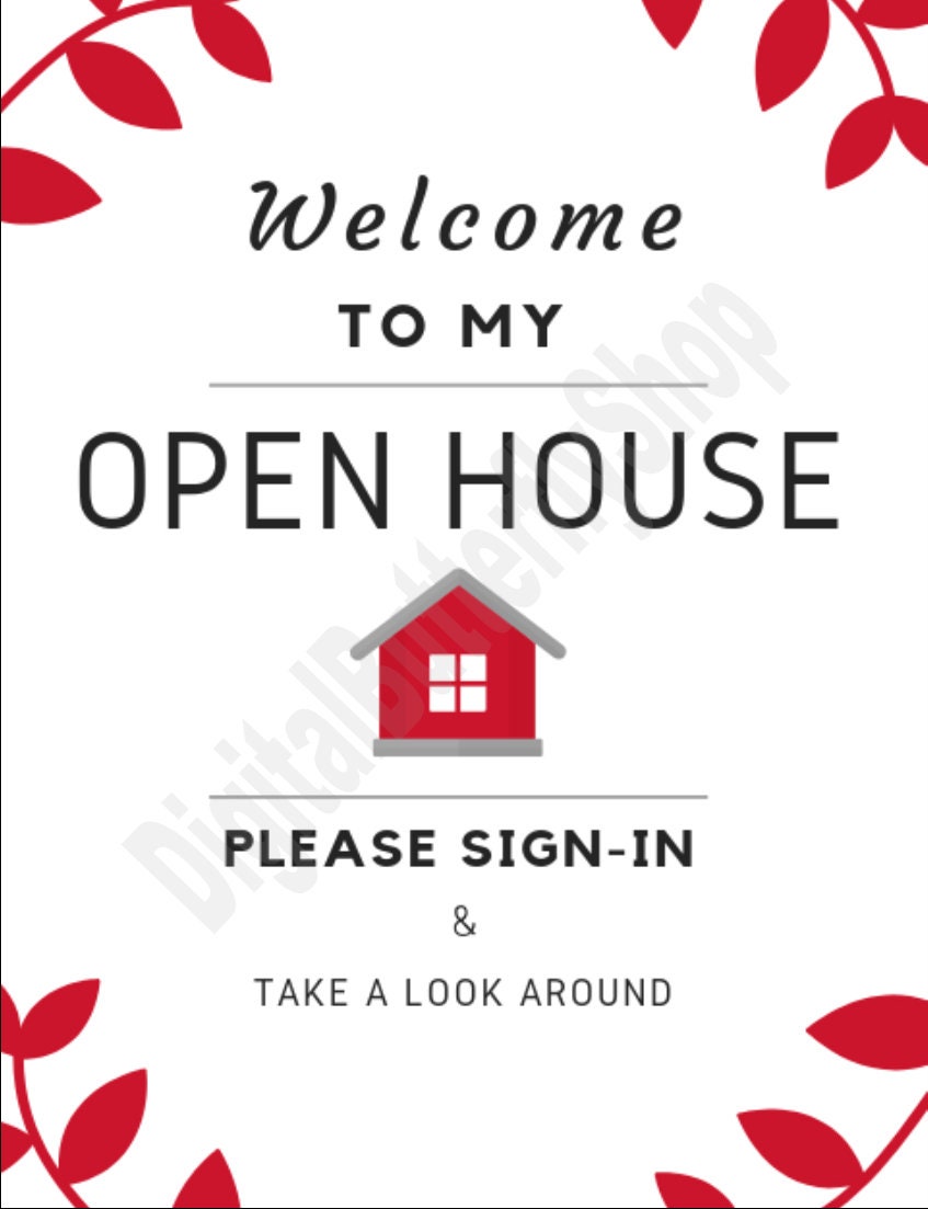 Real Estate Open House Sign, Open House Sign-in, Open House Survey ...