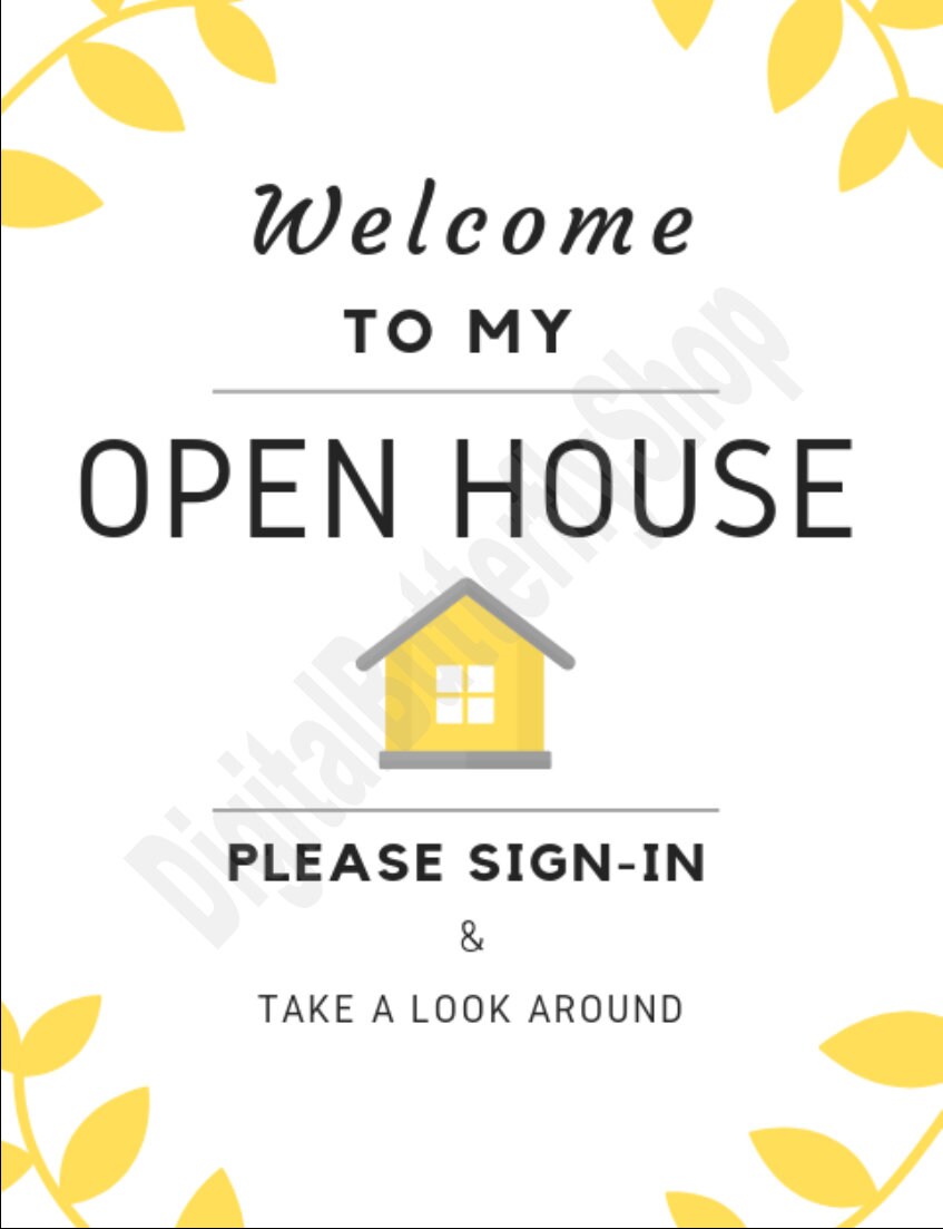 Real Estate Open House Sign, Open House Sign-in, Open House Survey ...