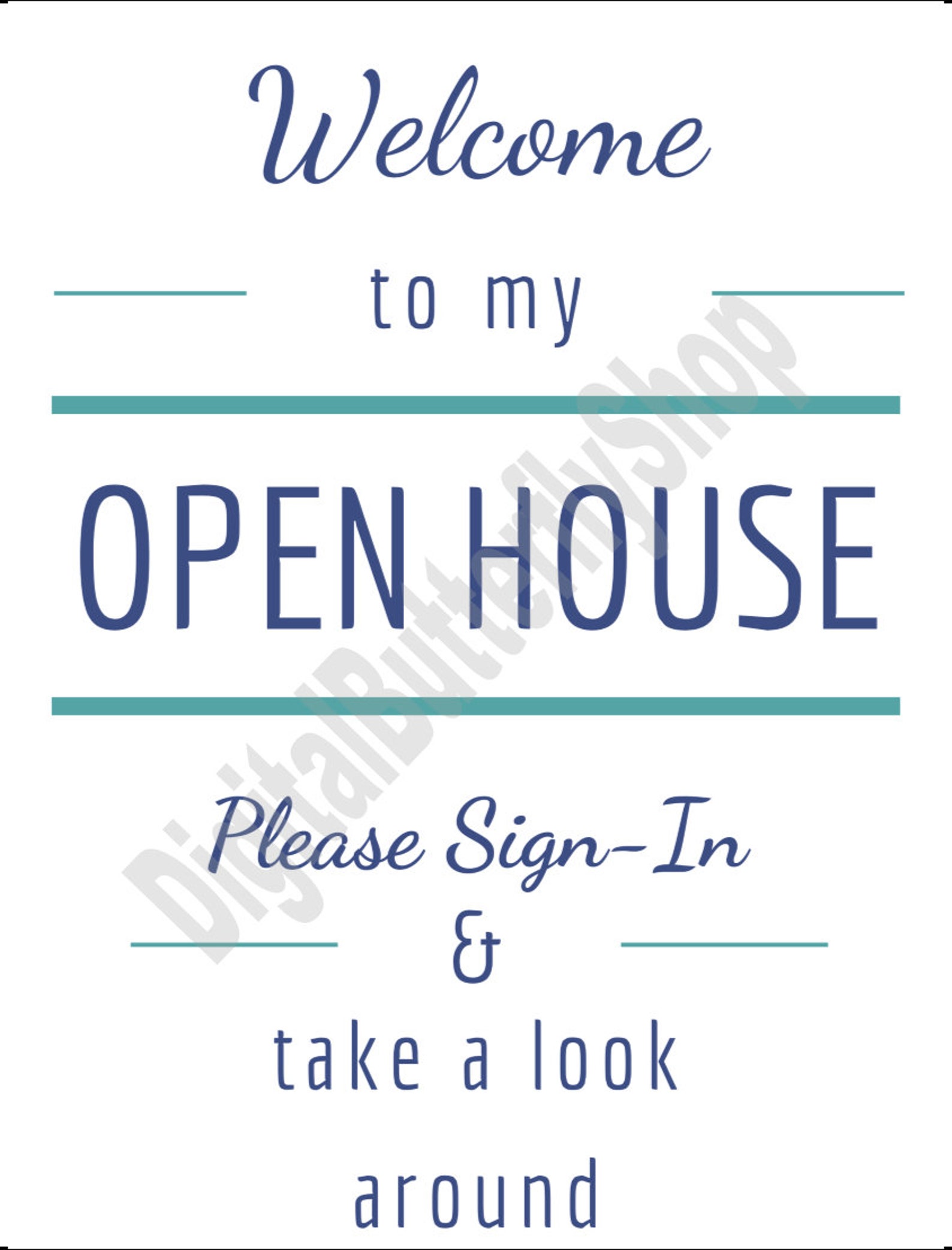 Real Estate Open House Sign, Open House Sign-in, Open House Survey ...