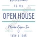 Real Estate Open House Sign, Open House Sign-in, Open House Survey ...