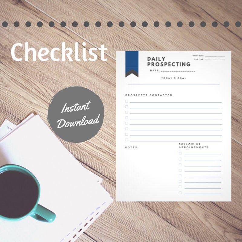 Real Estate Checklist * Daily Prospecting * Digital Download * - Etsy