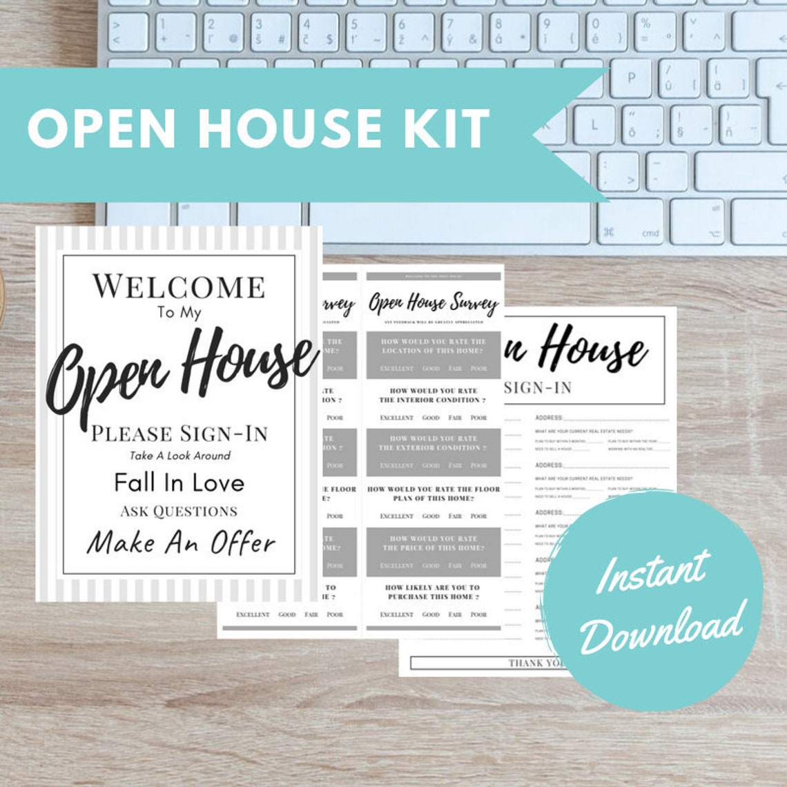 Real Estate Open House Sign, Open House Sign-in, Open House Survey ...
