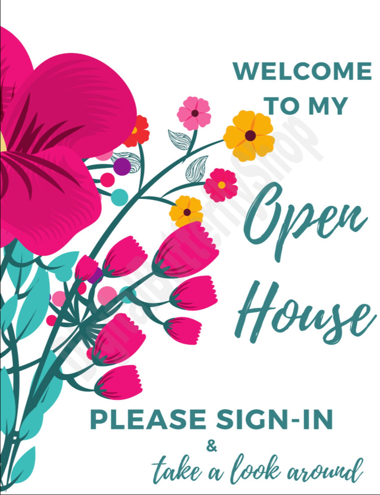 Real Estate Open House Sign, Open House Sign-in, Open House Survey ...