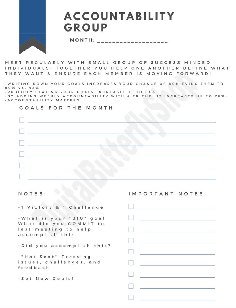 Real Estate Checklist * Accountability Group * Digital Download * - Etsy