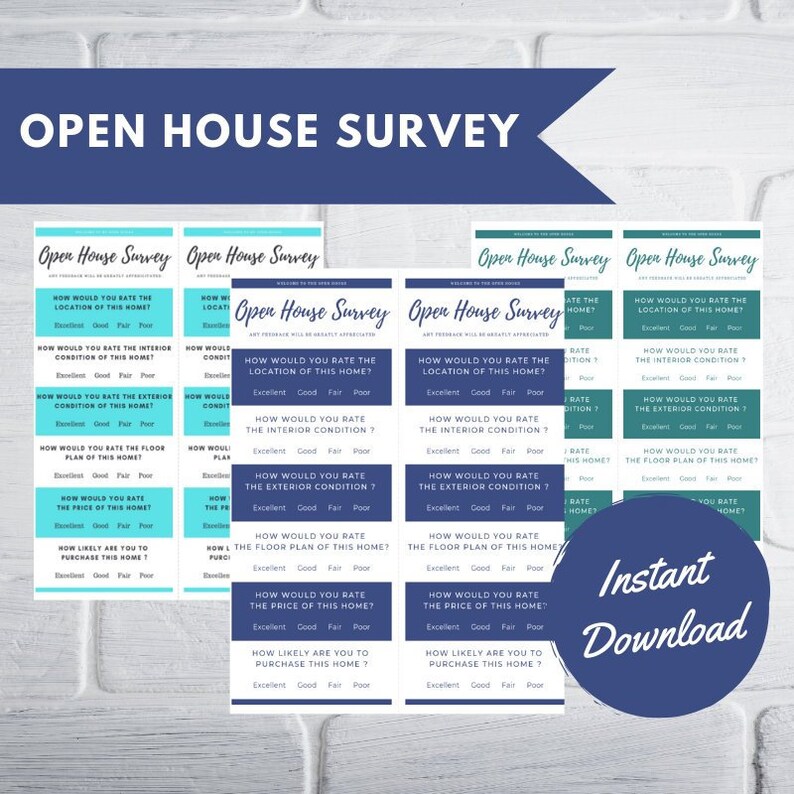 Real Estate Open House Survey Digital Download - Etsy
