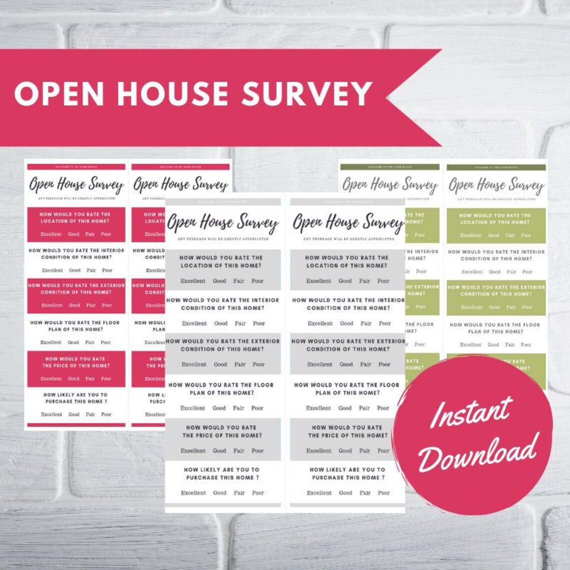 Real Estate * Open House Survey * Digital Download - Etsy