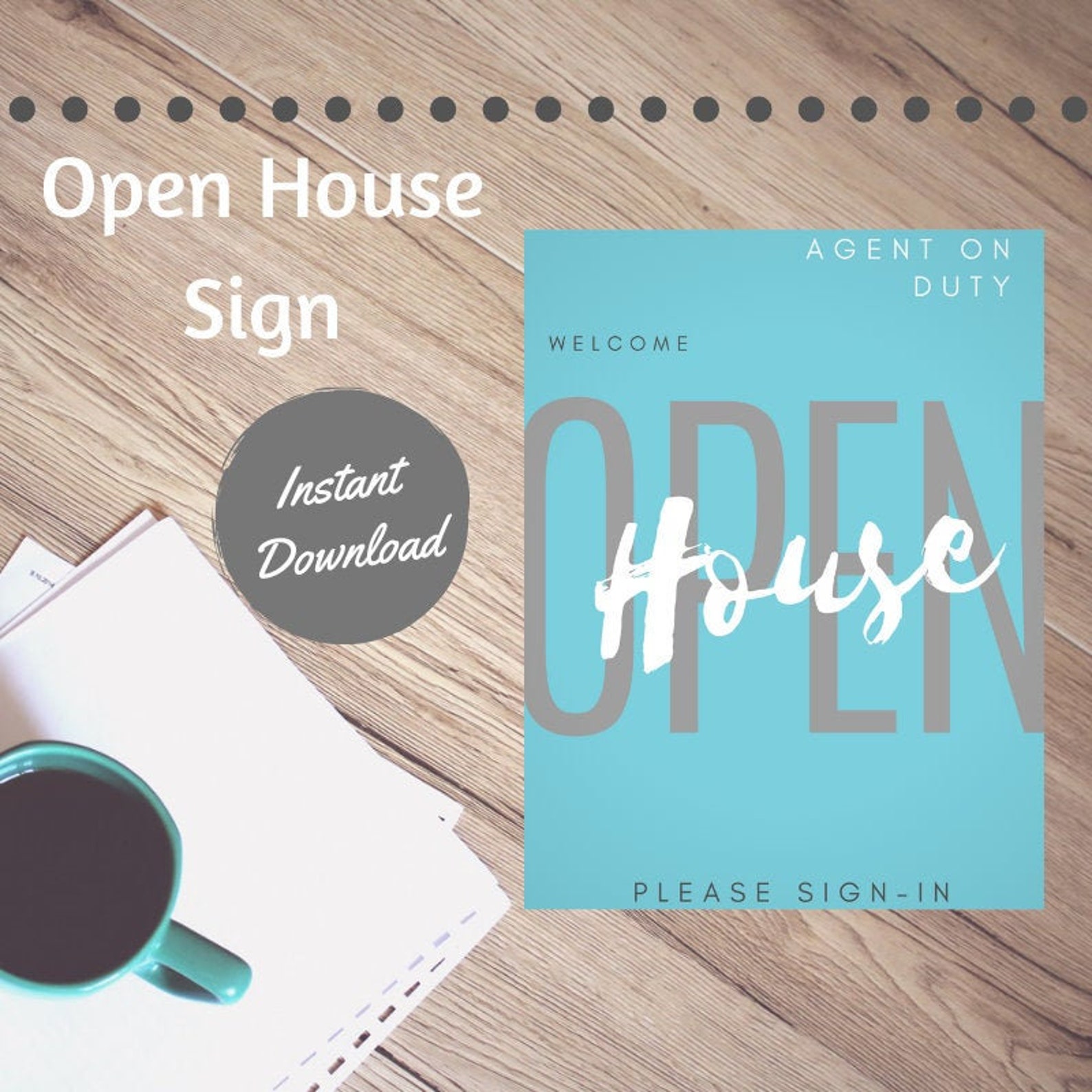 Real Estate Open House Sign, Digital Download, Printable Sign, Realtor ...