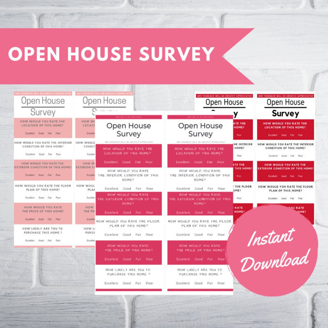 Real Estate Open House Survey Digital Download - Etsy