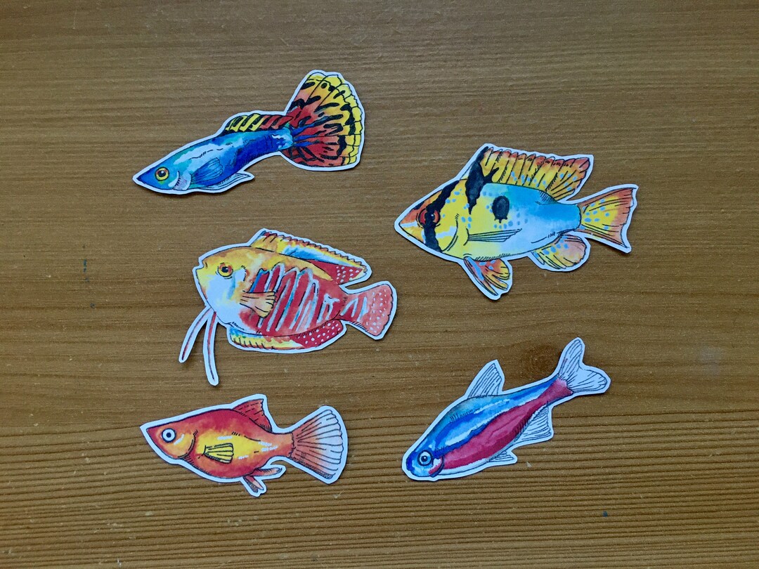 Tropical Fish Stickers - Matt - Etsy