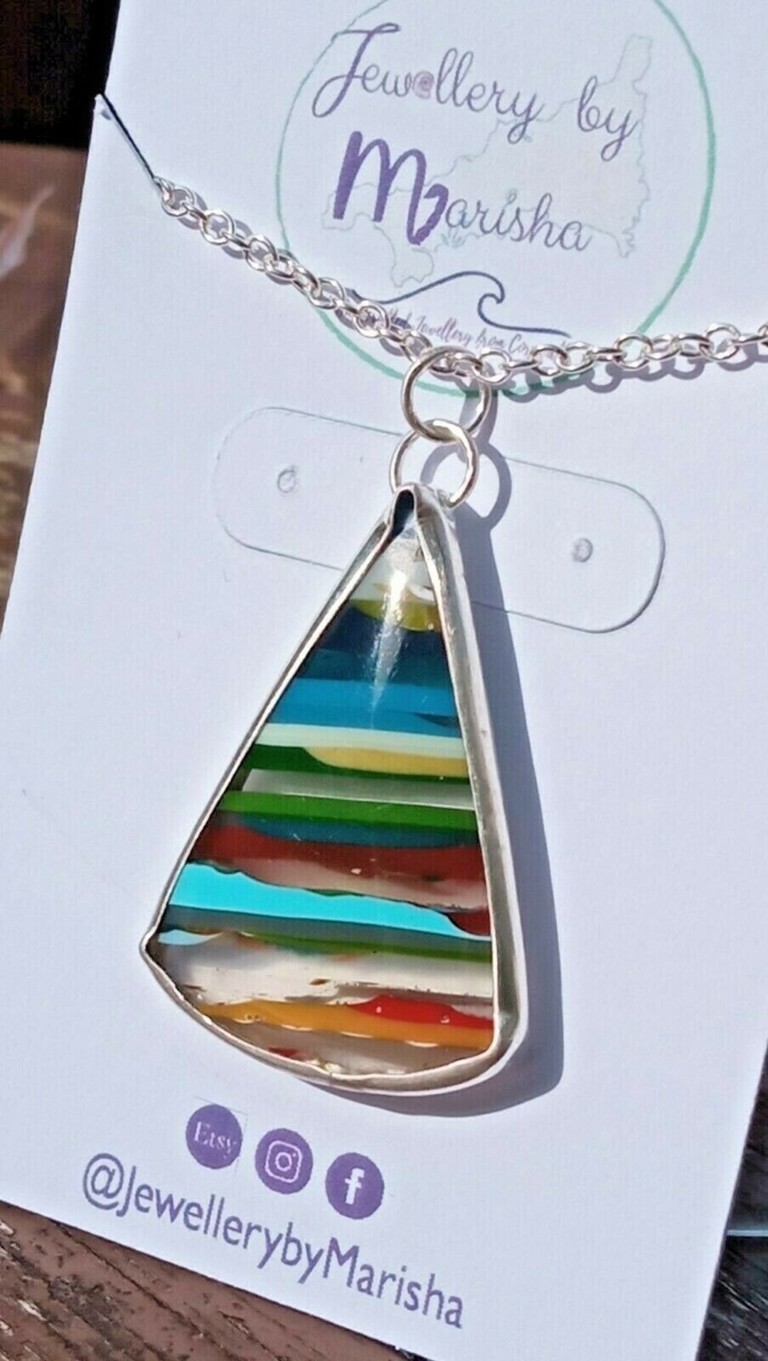 Surfite Necklace Sterling Silver Jewelry Triangle Beach Ocean Upcycle ...