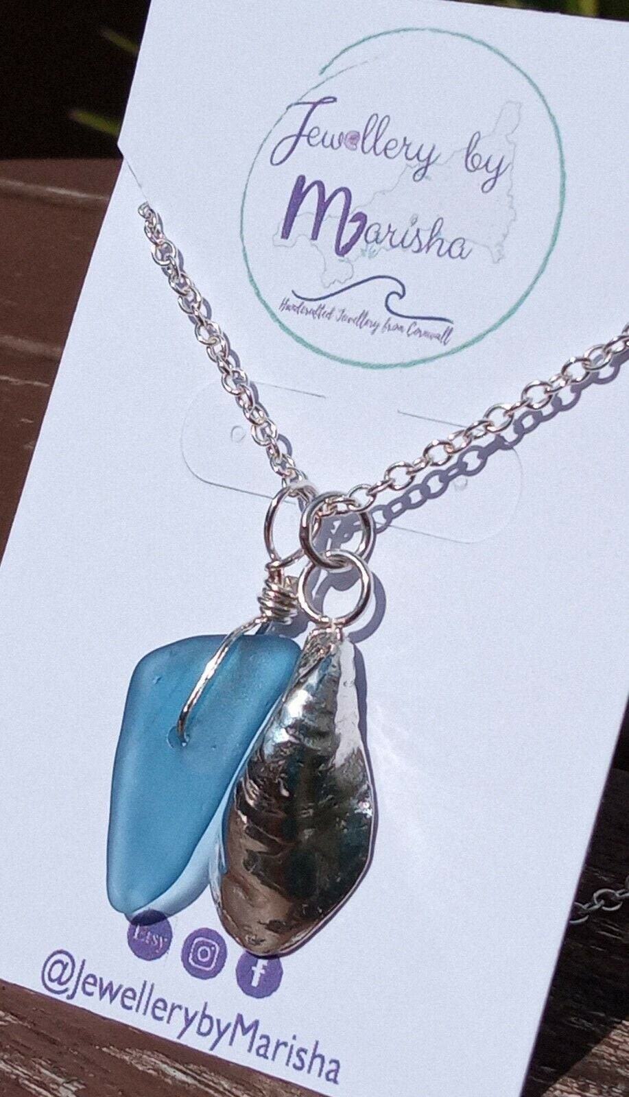 Fine Silver .999 Handcast Mussel Seashell Charm and Rare Blue - Etsy ...
