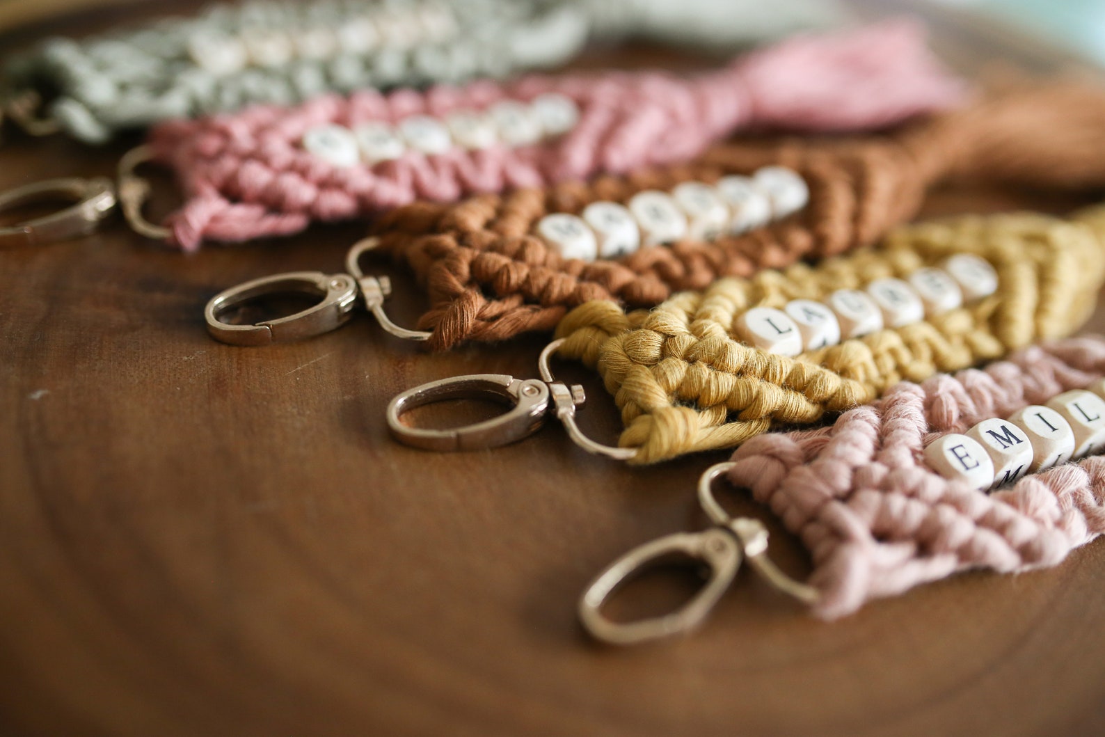 Personalized Macrame Keychain Bridesmaid Gifts Bridesmaid - Etsy