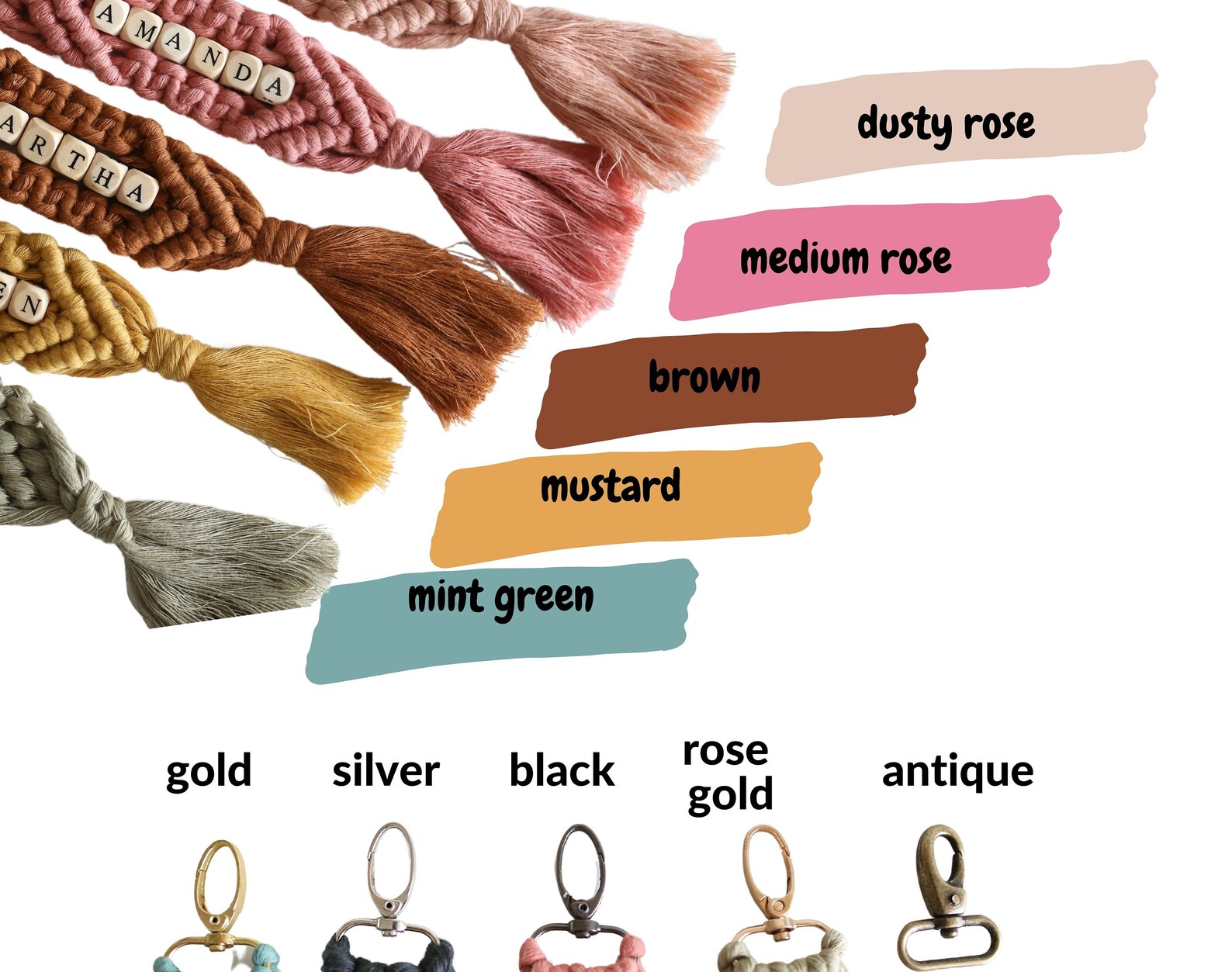 Personalized Macrame Keychain Bridesmaid Gifts Bridesmaid - Etsy