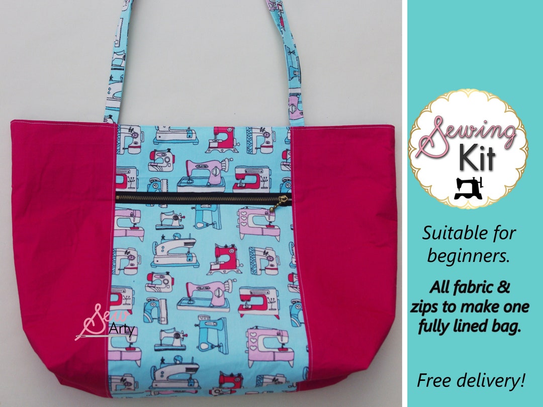 Bag Making Kit, Project Bag, Double Zipper Bag Lined, Beginner Sewing ...