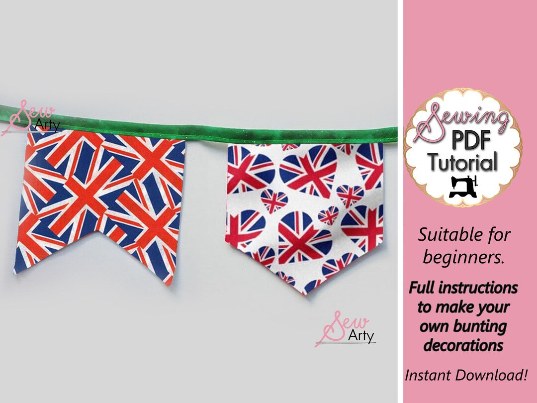 Make Your Own Bunting Flags PDF Sewing Pattern Coronation - Etsy