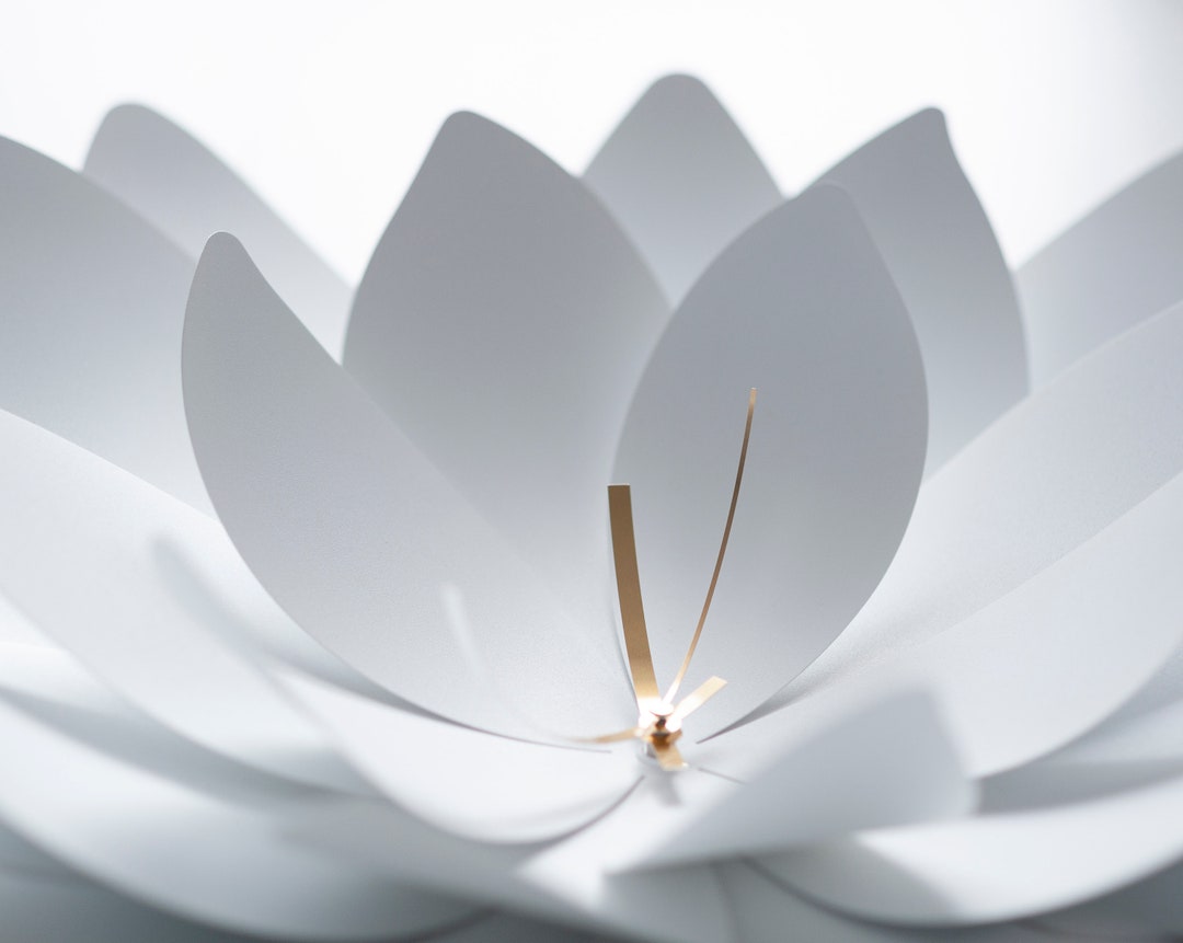 Lotus Flower Wall Clock, 3D Metal Art Decor - Etsy