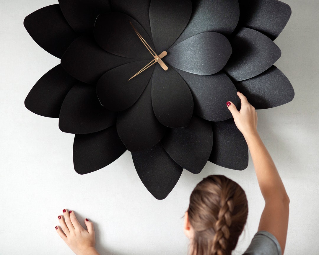 Extra Large Lotus Clock, Wall Clock Unique, Modern Wall Clock ...