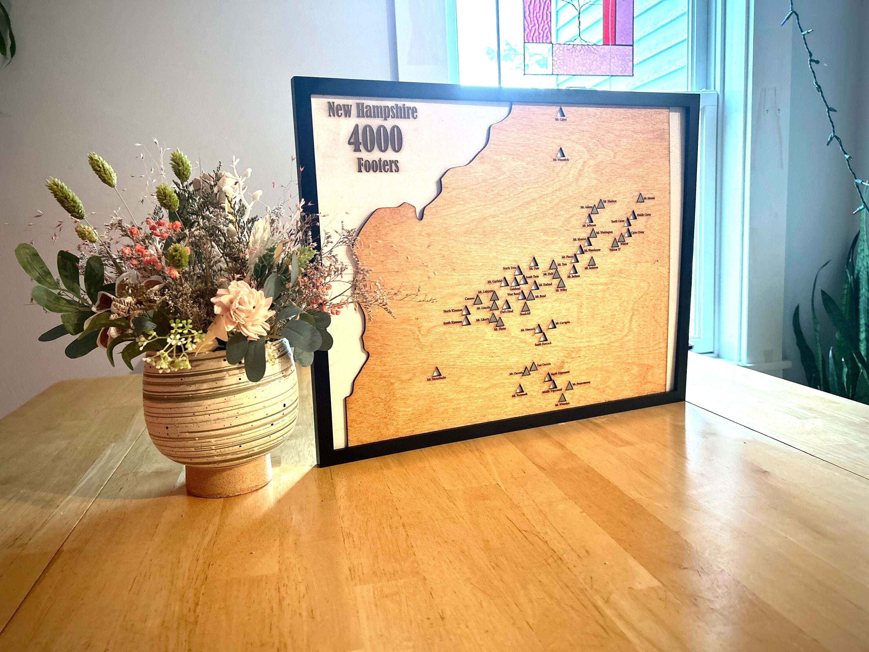 NH 4000 Footers Map White Mountains Peak Bagging Map New Hampshire 48 ...