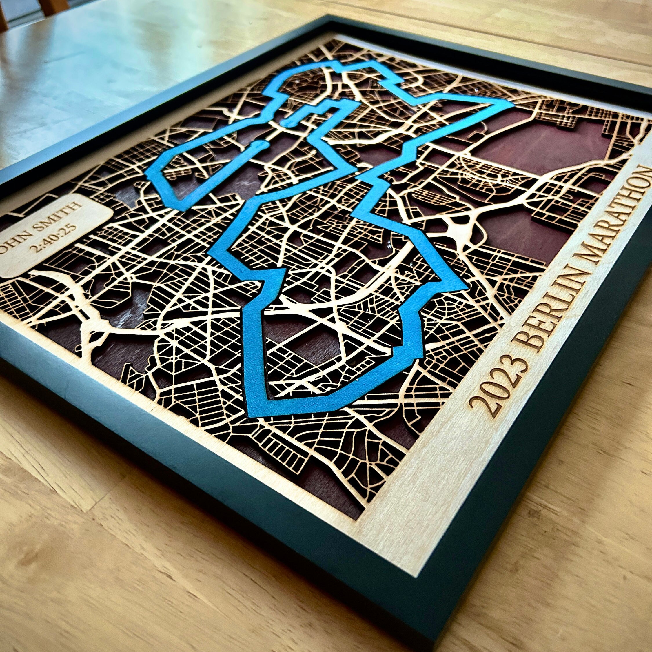 Berlin Marathon Course Map Personalized Berlin Marathon Gift Laser Cut ...