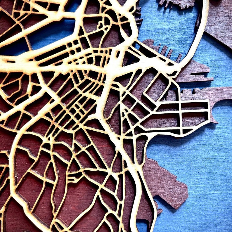 Laser Cut Boston Map Boston Wall Decor Housewarming Boston - Etsy