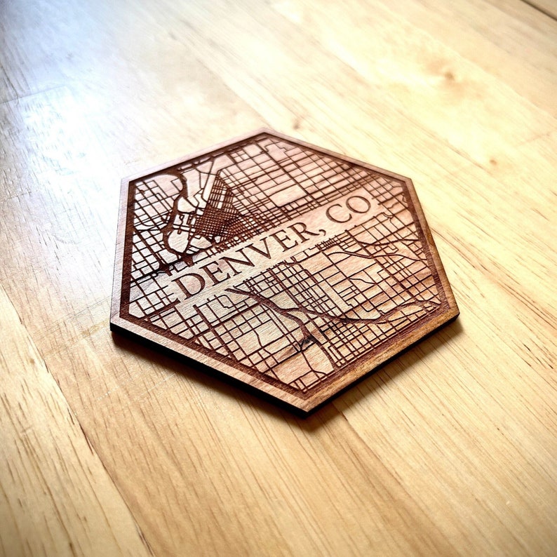 Custom Map 4 Coaster Set, Any Combination of 4 Cities Custom Coaster ...