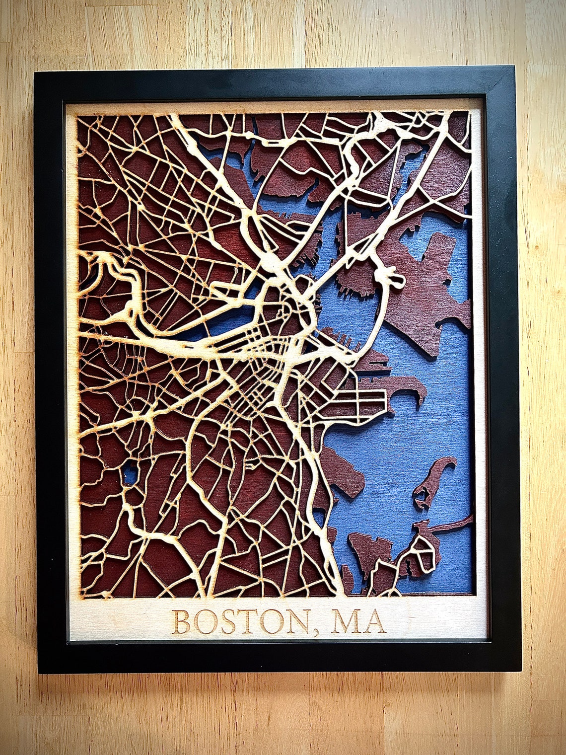 Laser Cut Boston Map Boston Wall Decor Housewarming Boston - Etsy