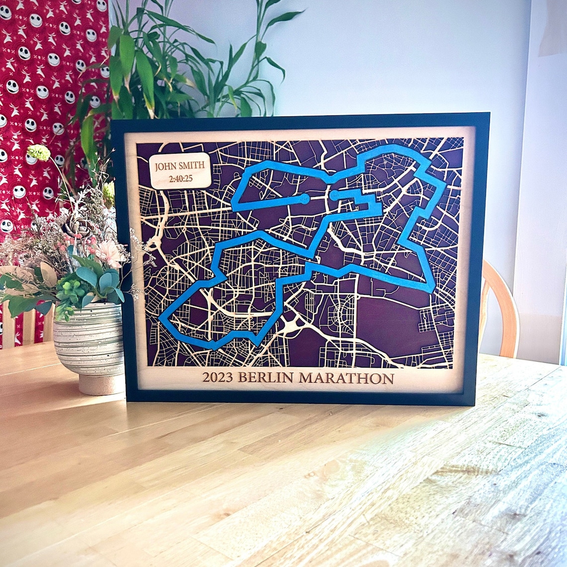 Berlin Marathon Course Map Personalized Berlin Marathon Gift Laser Cut ...