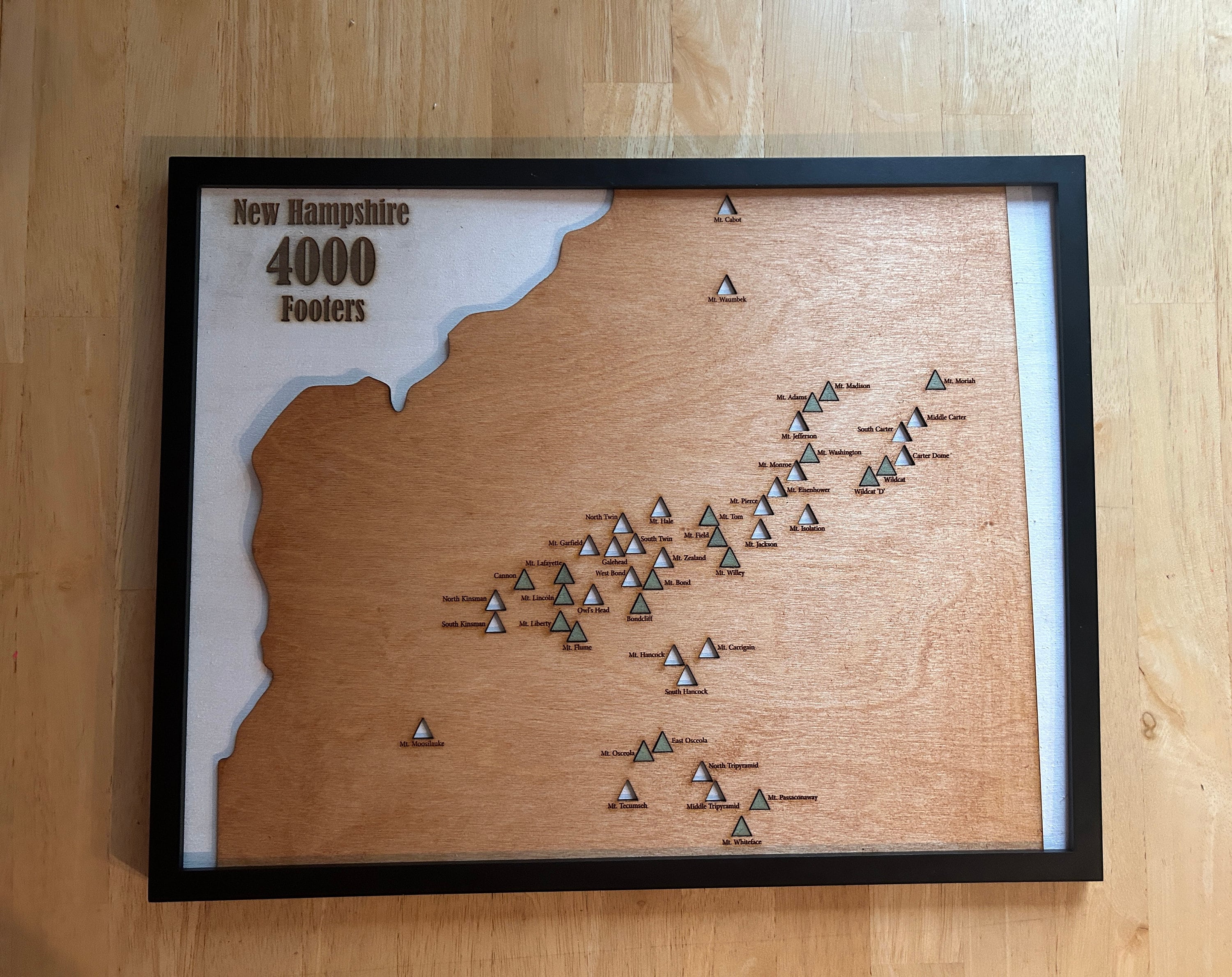 NH 4000 Footers Map White Mountains Peak Bagging Map New Hampshire 48 ...