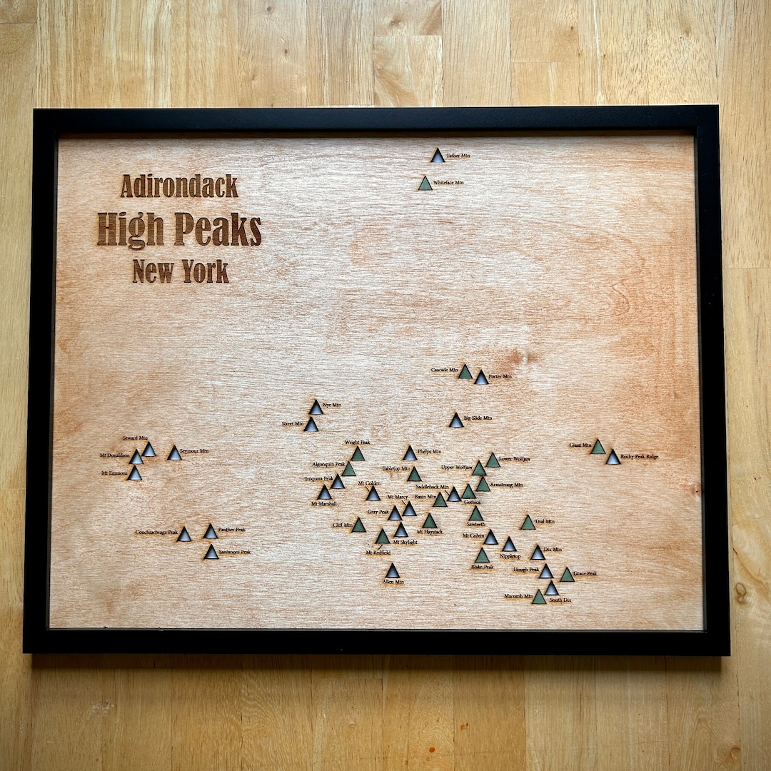 Adirondack High Peaks Map | ADK 46 | Adirondack Mountains Peak Bagging ...