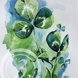 Clover Original Watercolor Painting Handmade 11x15" - Etsy